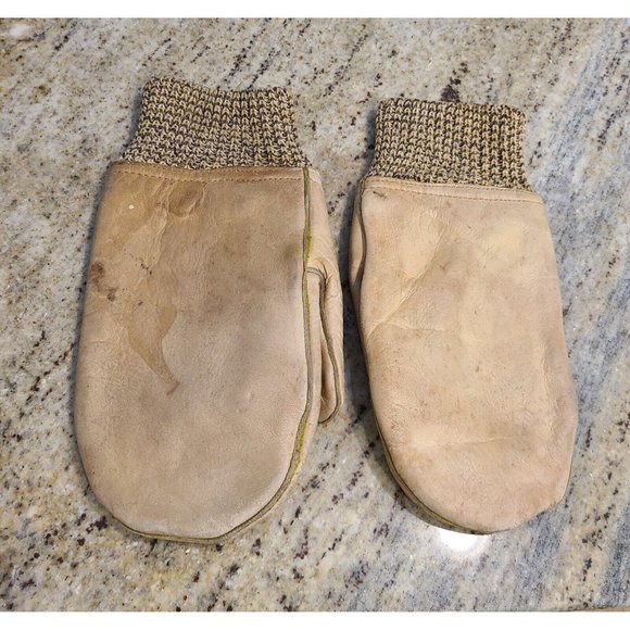 unknown | Accessories | Vintage Leather Mittens Lined Snowmobile Chore ...